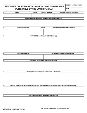 Fillable Online usfj REPORTS CONTROL SYMBOL REPORT OF COURTS-MARTIAL ...