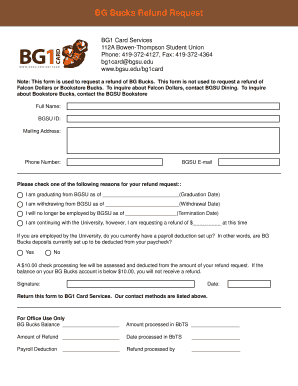 Fillable Online bgsu Please check one of the following reasons for your ...