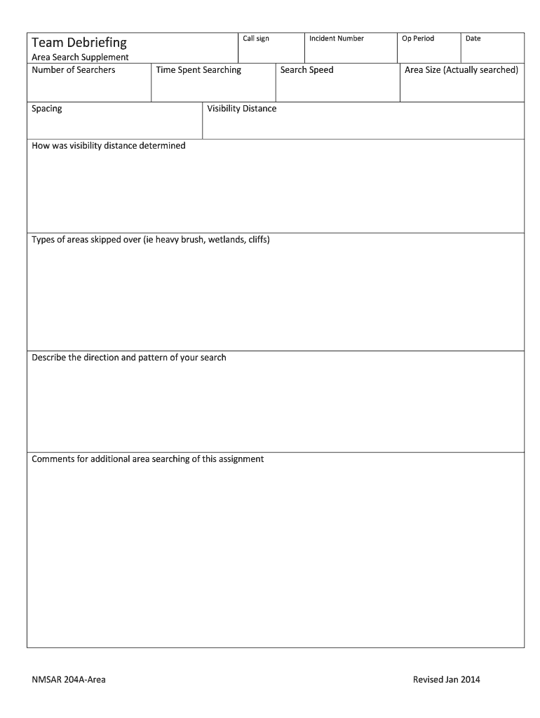 Fillable Online nmsarc Team Debriefing Fax Email Print - pdfFiller
