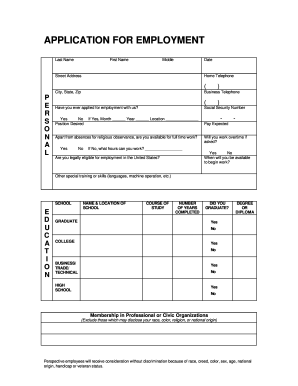 Fillable Online APPLICATION FOR EMPLOYMENT - Miss Utility Fax Email ...