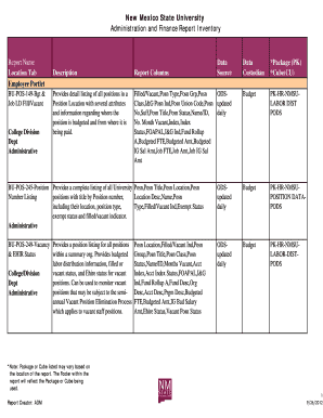 Fillable Online training nmsu Bfhr-report-listing-cognosxlsx - training ...