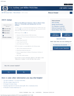 Fillable Online US Customs and Border Protection CBP INFO Center Fax ...