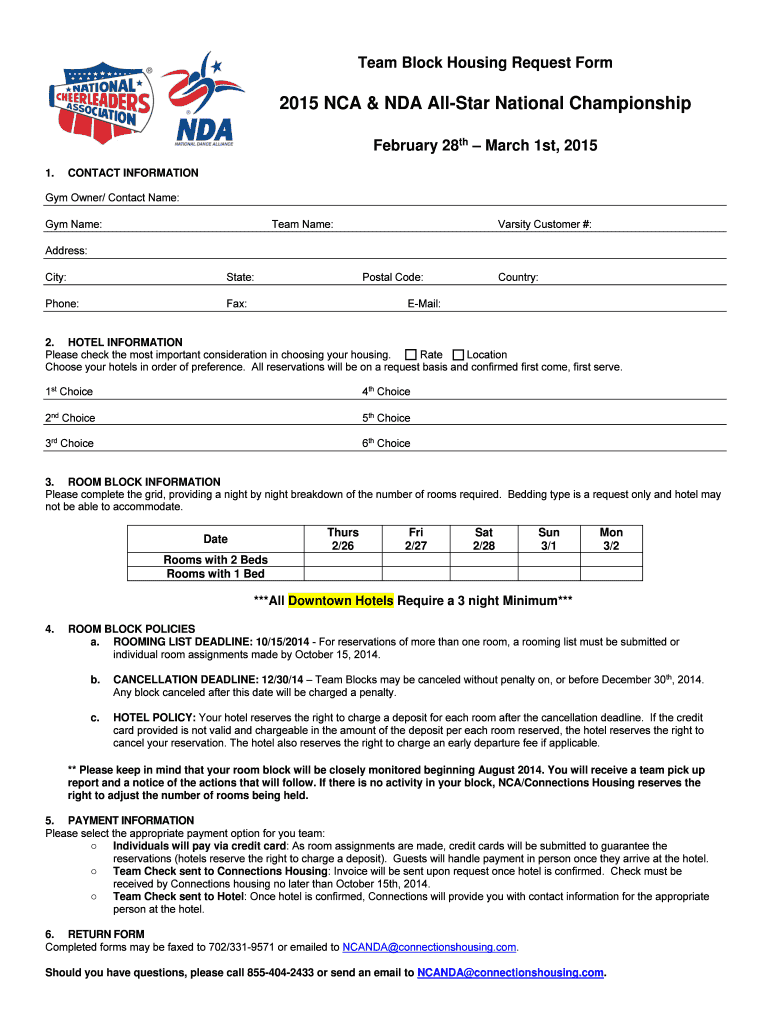 Fillable Online 2015 NCA-NDA Team Block Form.docx Fax Email Print ...