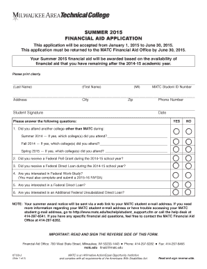 Fillable Online matc 0703A Summer 07 Application Fax Email Print ...