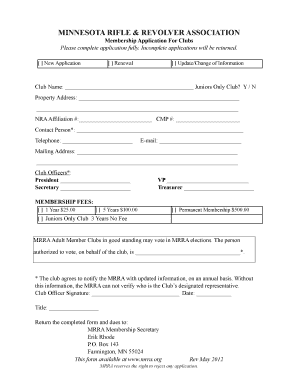 Fillable Online mrra MRRA Club application form pdf 32kb - MRRAorg ...