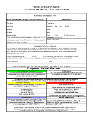 Fillable Online 127299-Euthanasia Release Form Green 62007pdf Fax Email ...