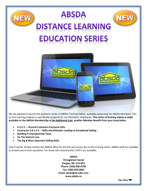 Fillable Online absda We are pleased to launch the premiere series of ...