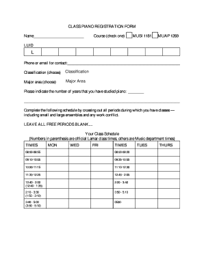 Fillable Online fineartscomm lamar CLASS PIANO REGISTRATION FORM ...