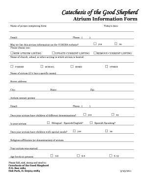 Fillable Online cgsusa Atrium Information Form - cgsusa Fax Email Print ...