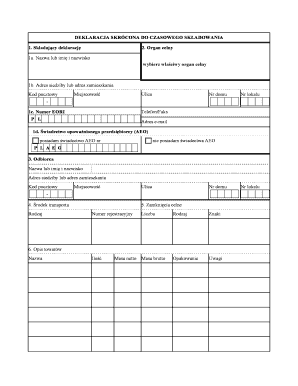 Fillable Online Z04 Deklaracja skrcona do czasowego skadowania Fax ...