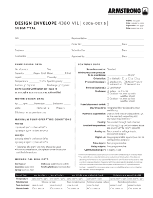 Fillable Online DESIGN ENVELOPE 4380 VIL 0306-007 - Armstrong Fluid ...