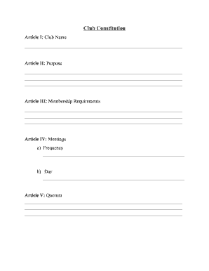 Fillable Online Club Constitution Template - Pompano Beach High School ...