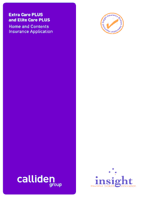 Fillable Online Extra Care PLUS and Elite Care PLUS Home and Contents ...