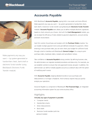 Fillable Online Accounts Payable Module Fax Email Print - pdfFiller