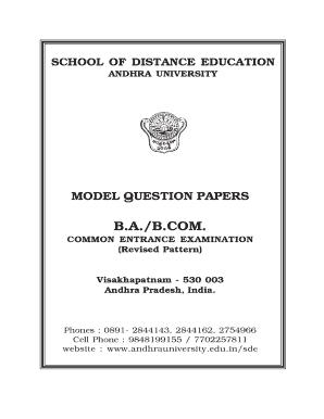 Fillable Online andhrauniversity edu BA BCom Prospectus Final-11 BA BCom Prospectus Final-11 Fax ...