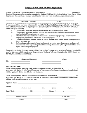 Fillable Online Request for Driving Recorddoc Fax Email Print - pdfFiller