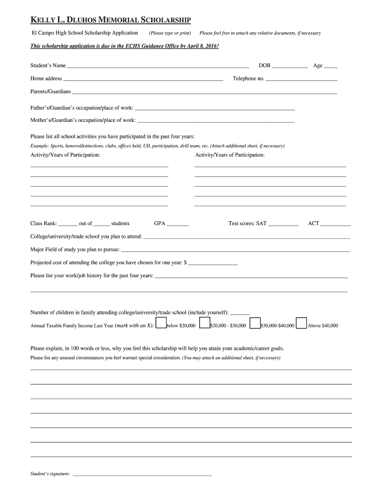 Fillable Online echs ecisd Kelly Dluhos MSF formdoc Fax Email Print ...