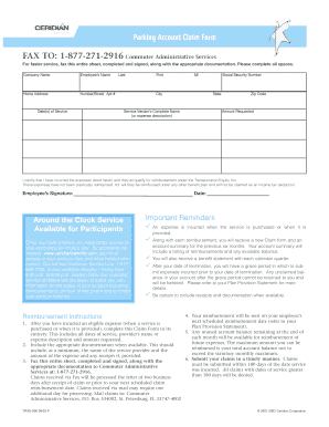 Fillable Online Parking Account Claim Form - George Washington ...