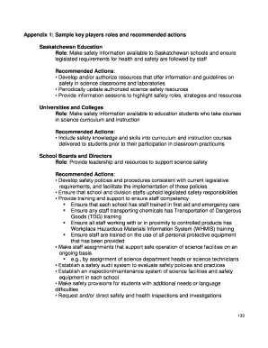 Fillable Online worksafesask Appendix 1 Sample key players roles and ...