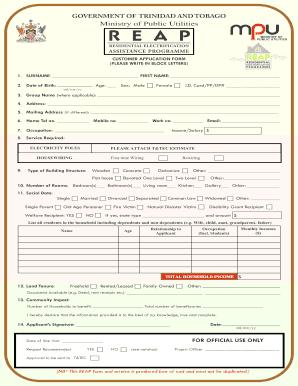 Fillable Online mpu gov New Electrication PRogramme Form Final ...