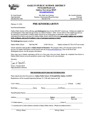 Fillable Online oaklynschool OAKLYN PUBLIC SCHOOL DISTRICT ...