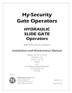 Fillable Online gateoperator Hy-Security Gate Operators - gateoperator ...
