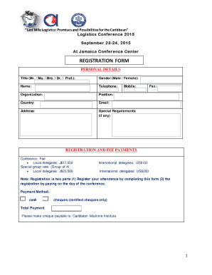 Fillable Online cmi edu REGISTRATION FORM - cmiedujm Fax Email Print ...