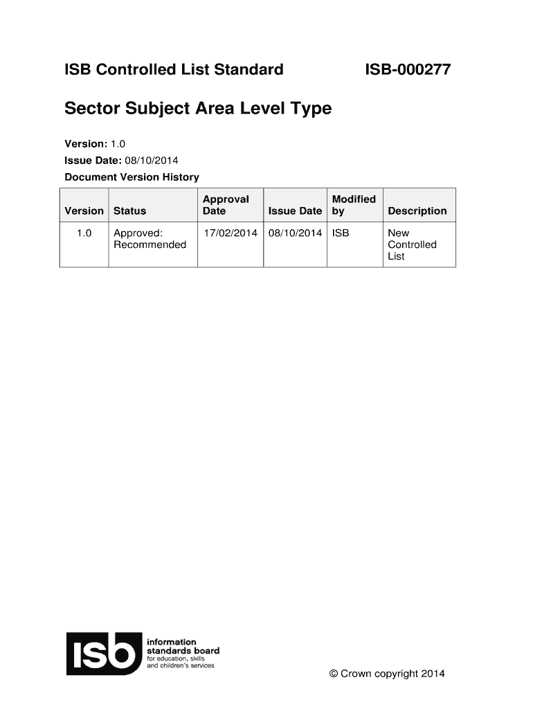 Fillable Online Sector Subject Area Level Type Sector Subject Area ...