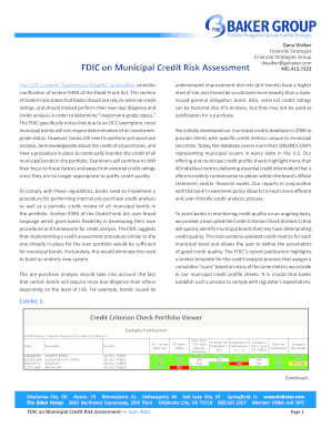 Fillable Online FDIC on Municipal Credit Risk Assessment Fax Email ...