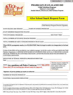 Fillable Online web psjaisd After School Snack Request Form ...