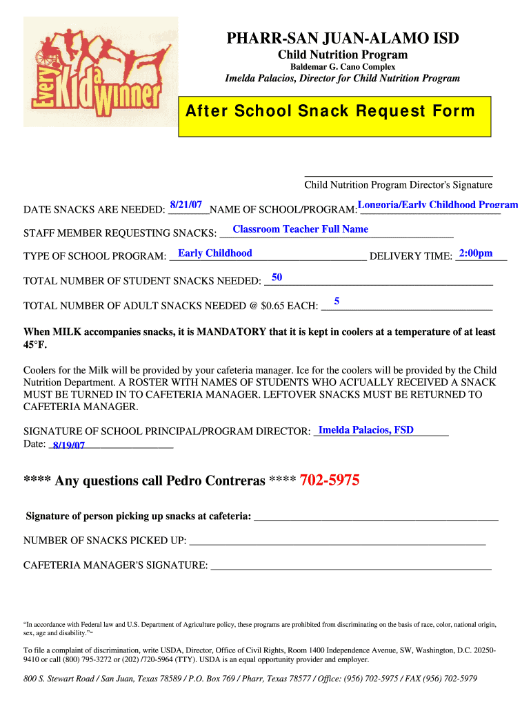 Fillable Online web psjaisd Imelda Palacios, Director for Child ...