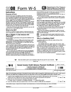 Fillable Online department ycusd k12 ca 2008-w-5-form-earned-income ...