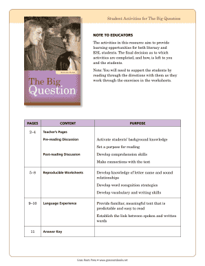 Fillable Online grassrootsbooks Student Activities for The Big Question ...