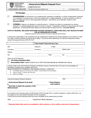 Fillable Online nau HONORARIUMSTIPEND REQUEST FORM - nau Fax Email ...