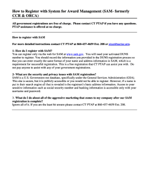 Fillable Online How to Register with System for Award Management SAM ...