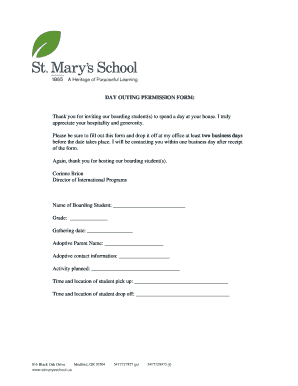 Fillable Online smschool DAY OUTING PERMISSION FORM two business days ...