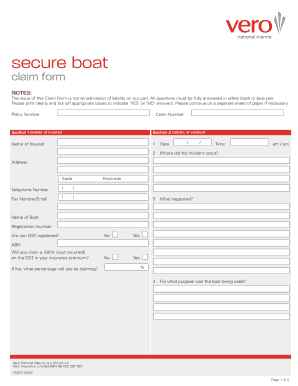 Fillable Online V5033 Sec Boat Claim 0606 - University of Queensland ...