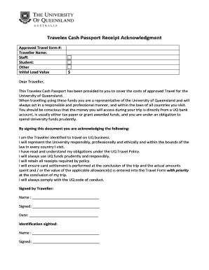 Fillable Online Travelex Cash Passport Receipt Acknowledgment Fax Email ...