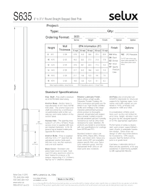 Fillable Online S635 Round Straight Stepped Steel Pole S635 bseluxb Fax ...
