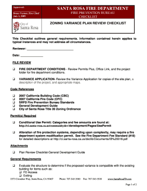 Fillable Online Zoning Variance Plan Review Checklist Fax Email Print ...
