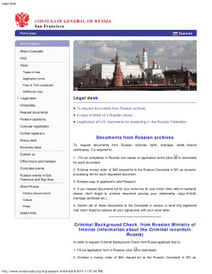 Fillable Online CONSULATE GENERAL OF RUSSIA Fax Email Print - pdfFiller