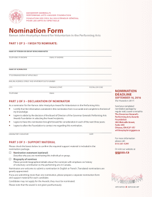 Fillable Online Nomination Form - bGGPAAb Fax Email Print - pdfFiller