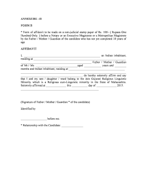 Fillable Online sakp ac ANNEXURE II FORM B AFFIDAVIT - sakp ac Fax ...
