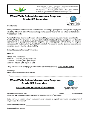 Fillable Online lilydalewest vic edu WheelTalk School Awareness Program ...