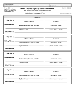 Fillable Online Direct Deposit Sign-Up Form Attachment Fax Email Print ...