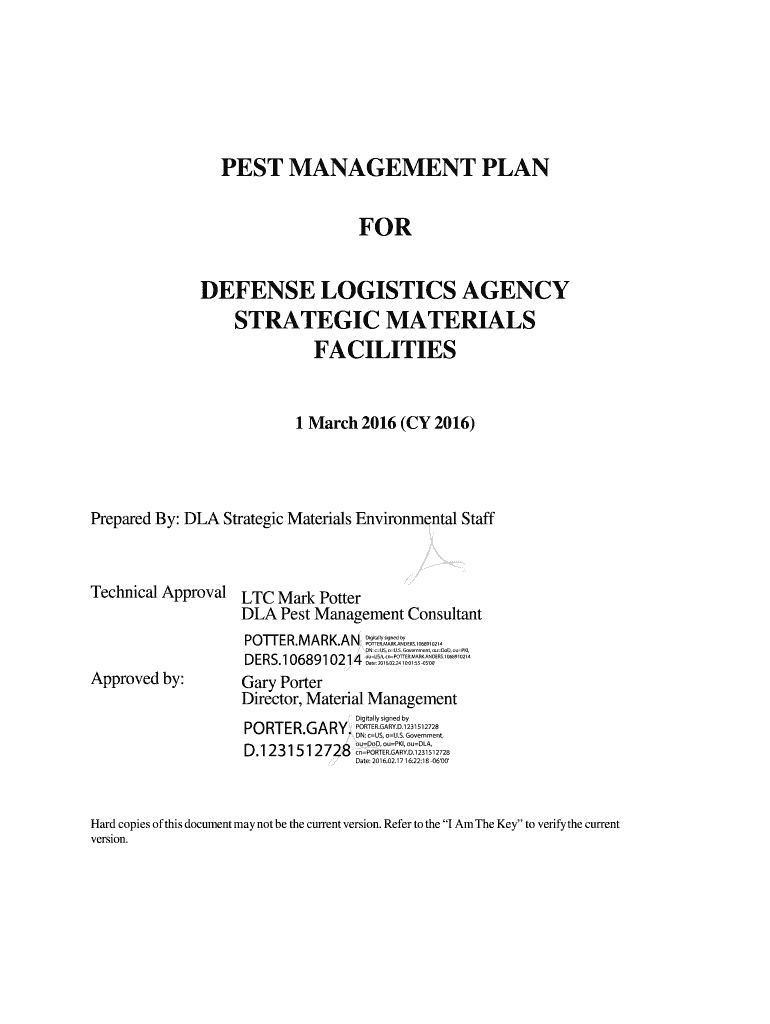 Fillable Online dla Pest Management Control Plan - DLA Fax Email Print ...