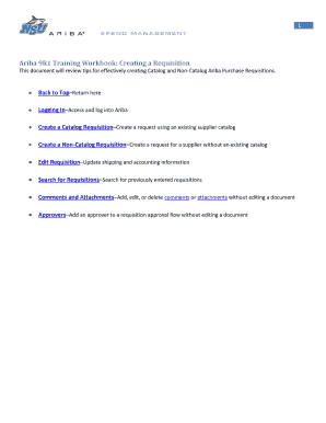 Fillable Online Ariba 9R1 Training Workbook: Creating a Requisition Fax Email Print - pdfFiller