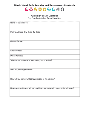 Fillable Online The RI Department of Educations Early Learning and ...