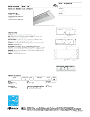 Fillable Online AUC SERIES ENERGY STAR APPROVED Fixture Type Fax Email ...