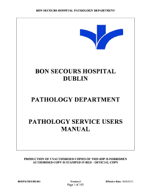 Fillable Online bonsecours BON SECOURS HOSPITAL DUBLIN PATHOLOGY DEPARTMENT PATHOLOGY Fax Email ...
